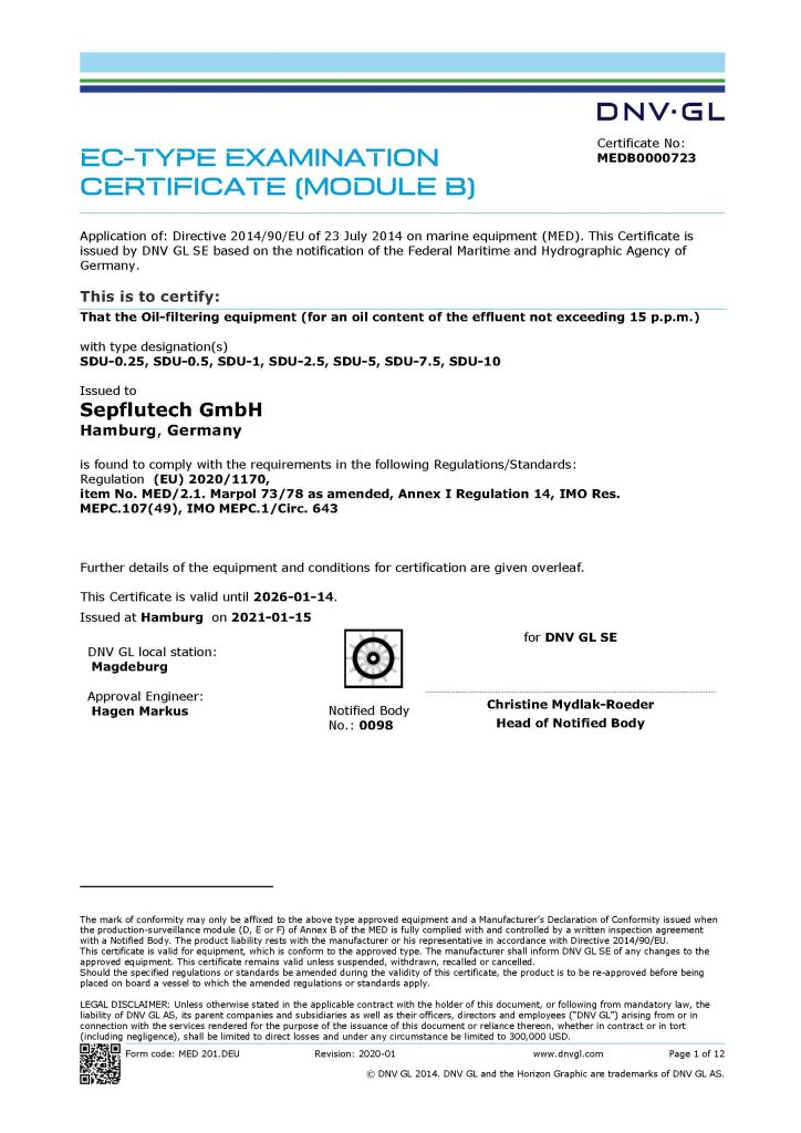 Certificates - Sepflutech